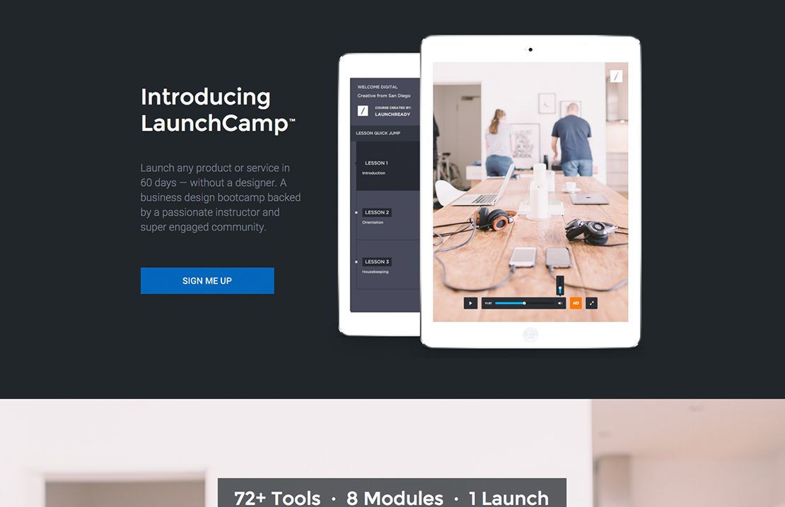 LaunchCamp · Cssfox Nominee March 08, 2016 · Website awards