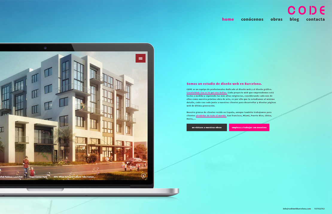 Code web Barcelona · Cssfox Nominee April 12, 2016 · Website awards